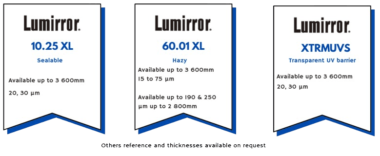 Lumirror® XL - our wide-width PET films range, Available up to 3 600mm ...
